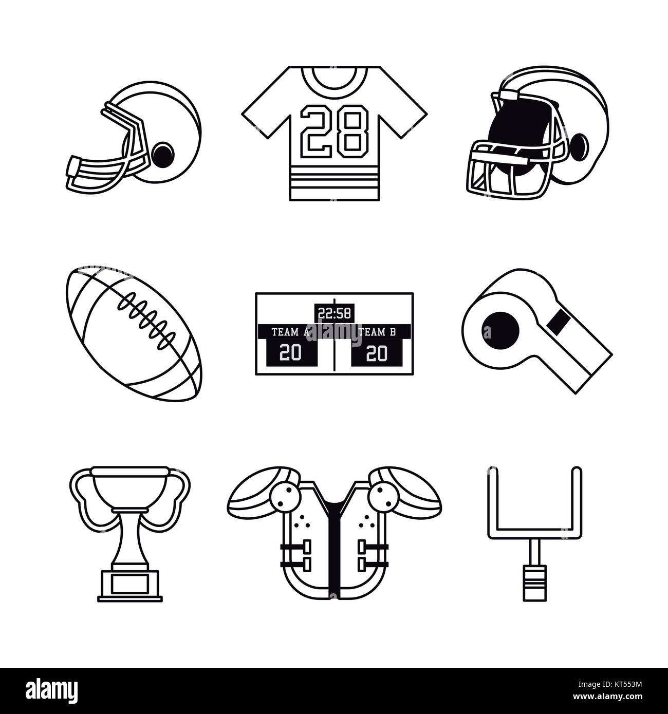 American football icons set Stock Vector Image & Art - Alamy