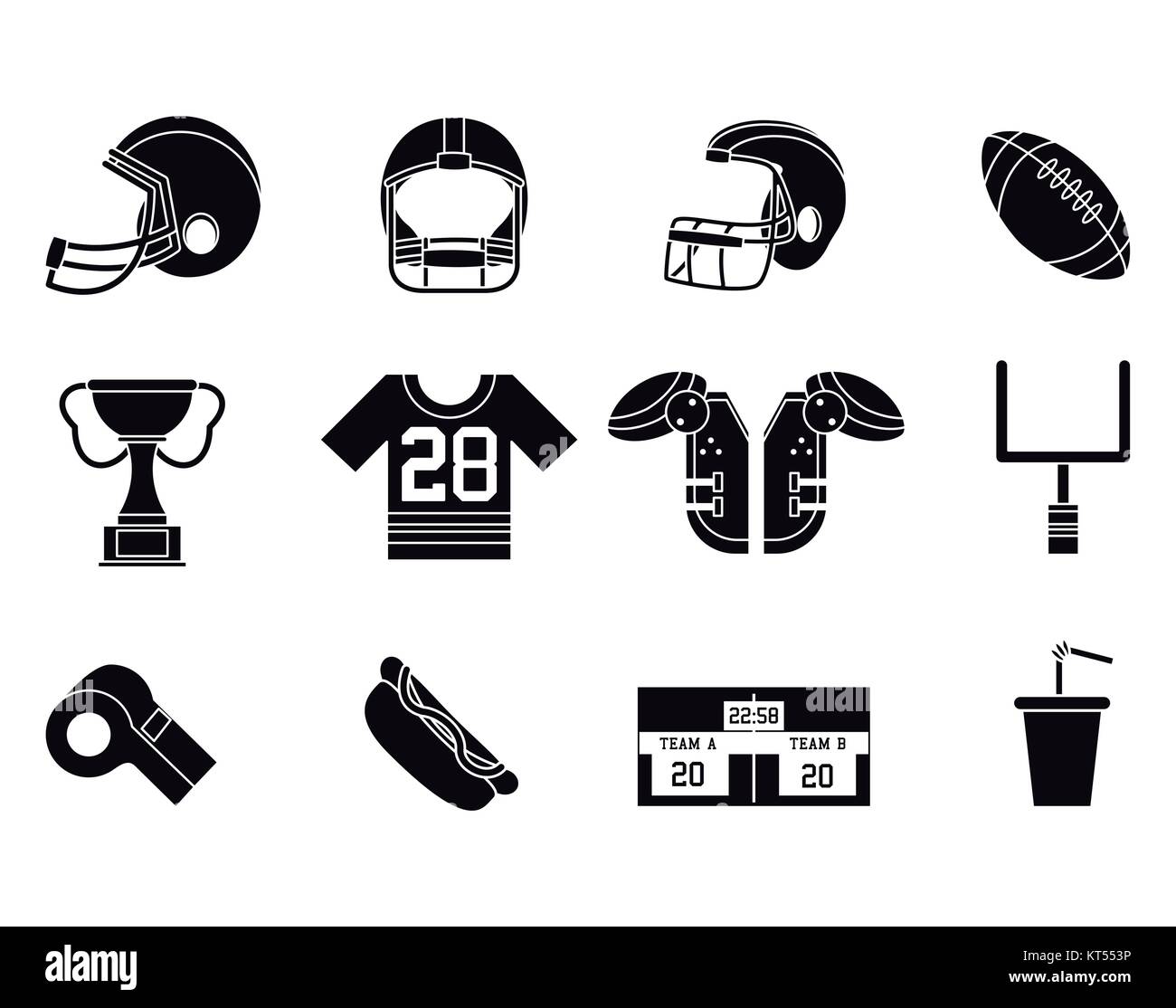 American football icons set Stock Vector Image & Art - Alamy
