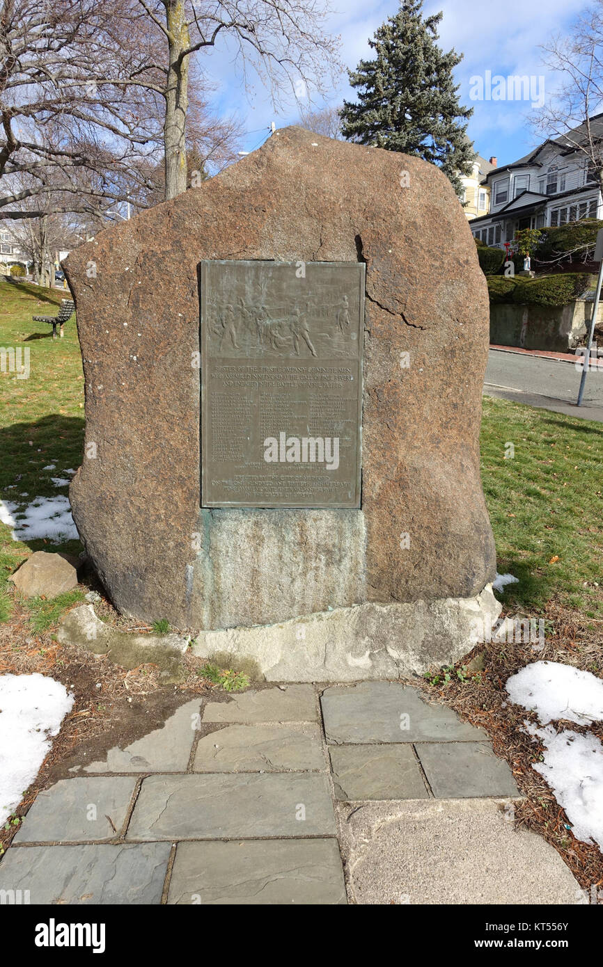 A photograph of the Minute Men Memorial in Medford, Massachusetts ...