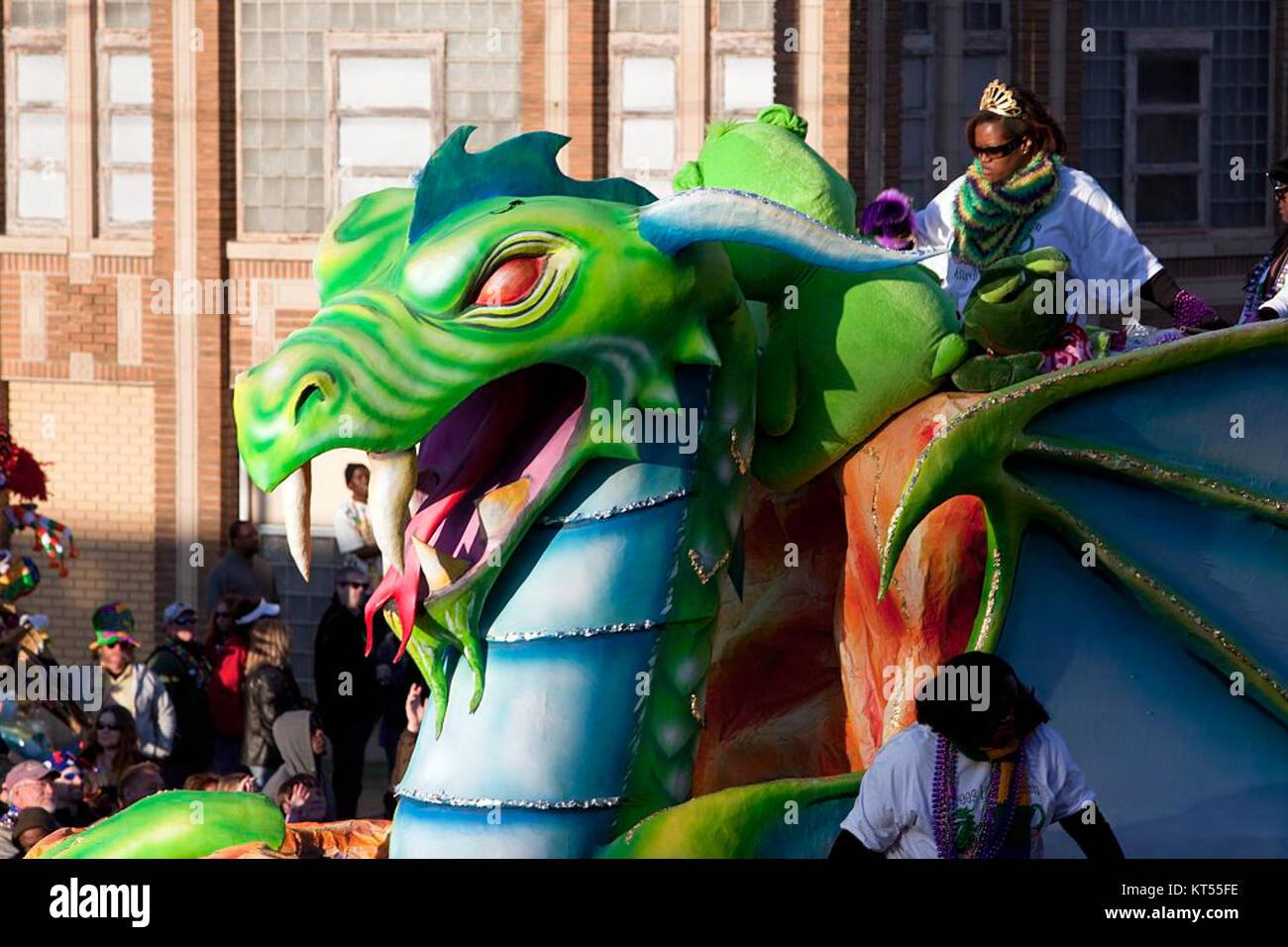 This image captures a scene from the 2010 Mobile Mardi Gras, one of the ...