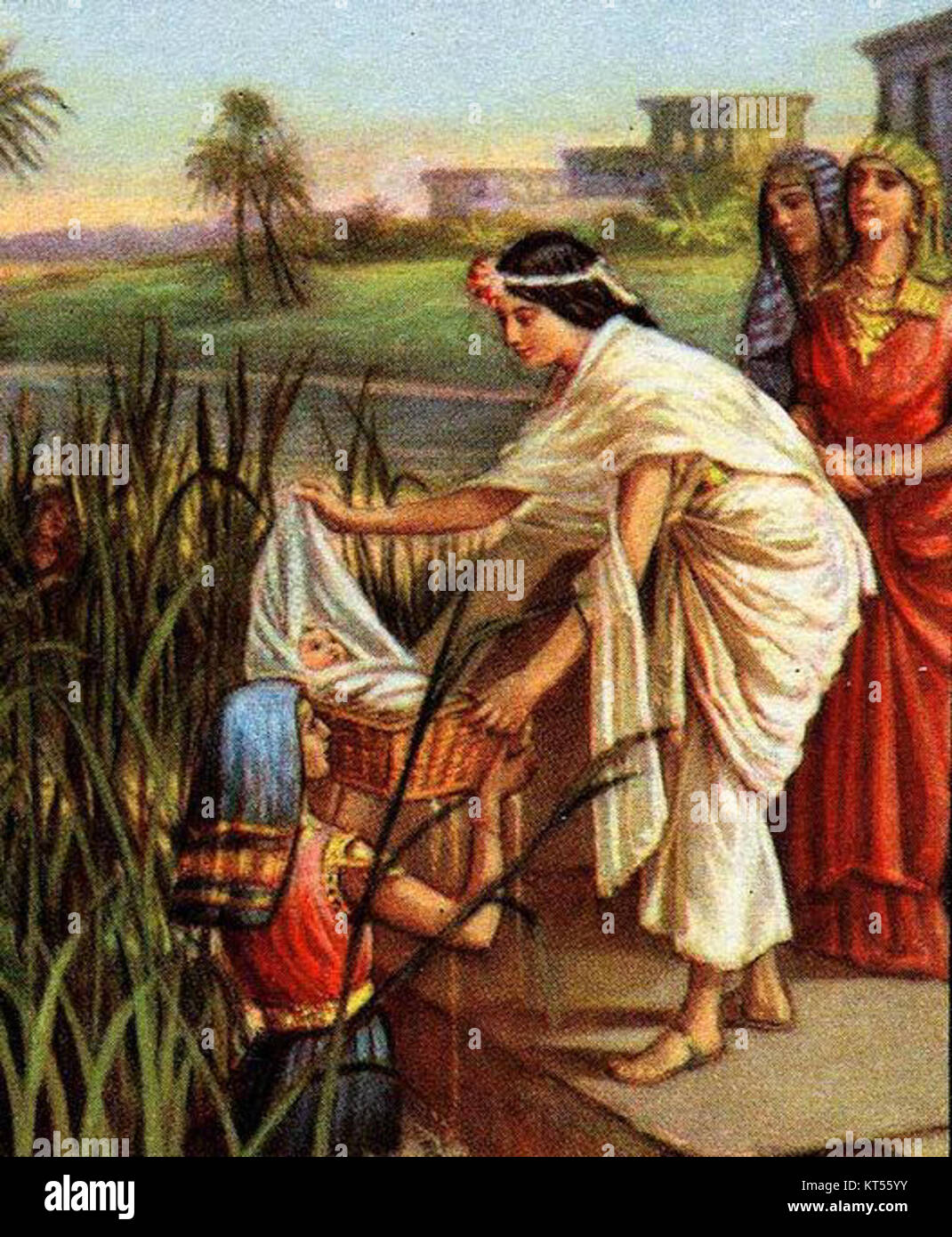 This image depicts Moses as a baby, often interpreted from biblical ...