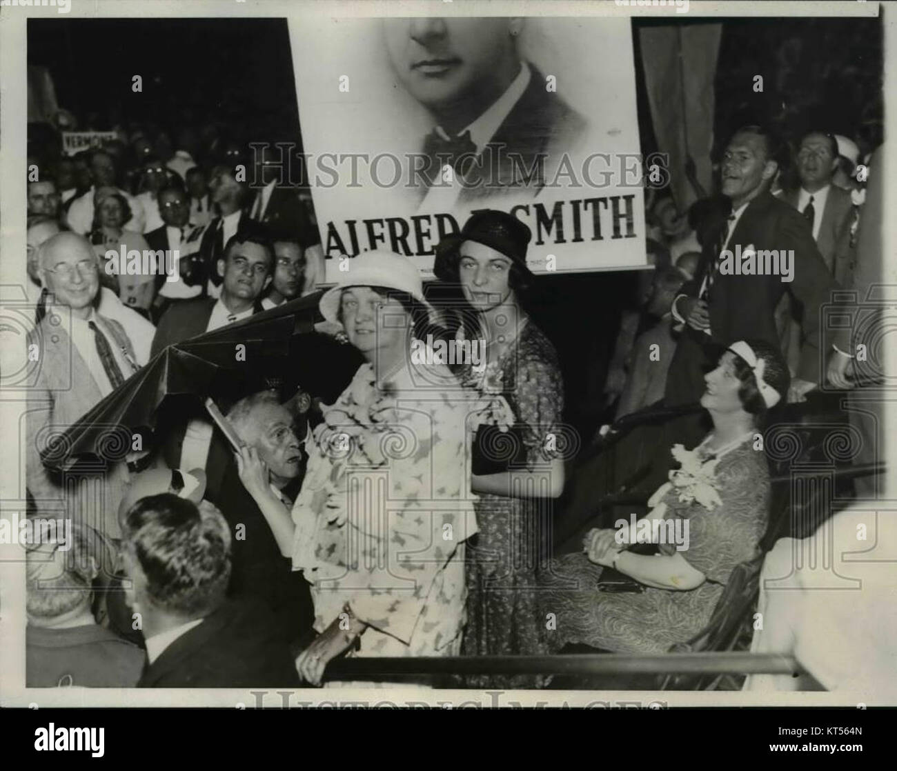 The photograph shows Mrs. Al Smith and her daughter at the 1932 ...