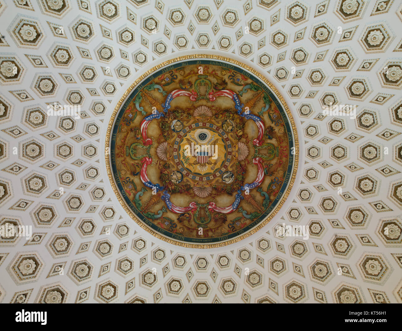 This mural, created by Elmer E. Garnsey, adorns the Northeast Pavilion ...
