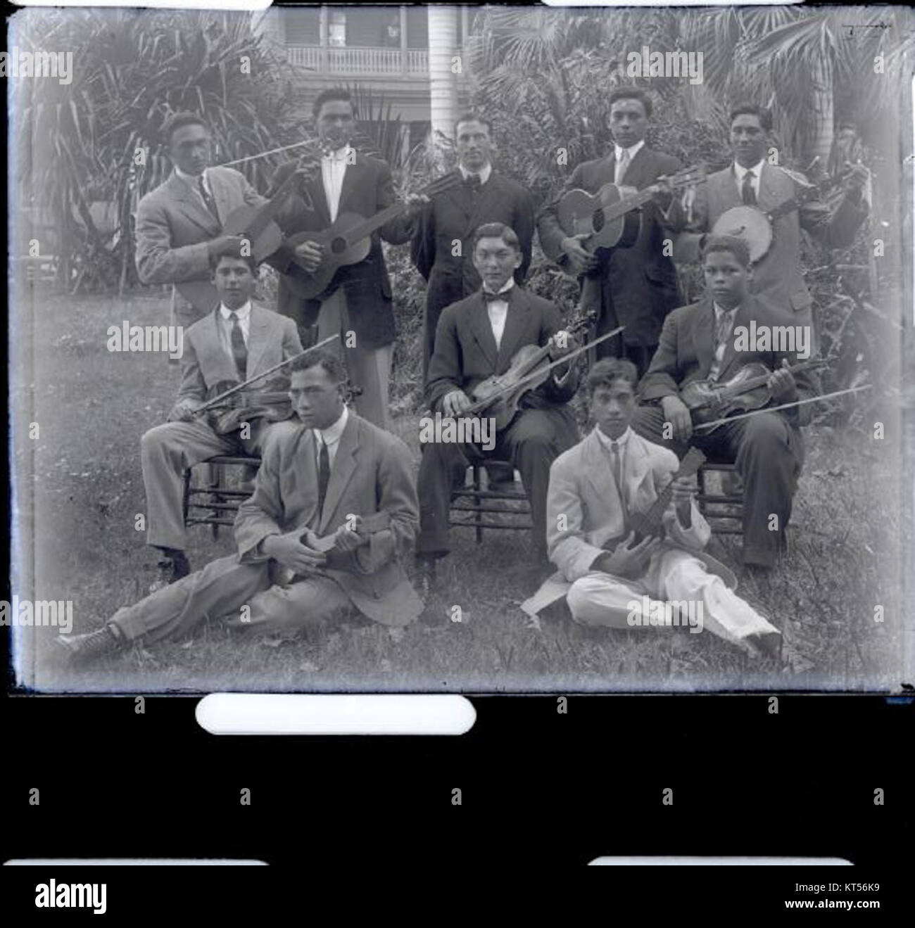 This photograph, taken by Brother Bertram, shows a group of musicians ...