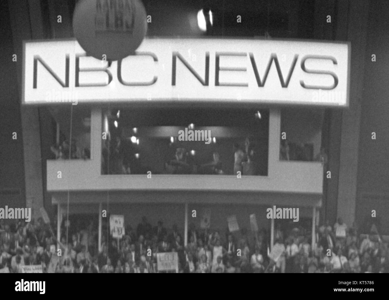 Photograph of the NBC News booth during the 1964 Democratic National ...