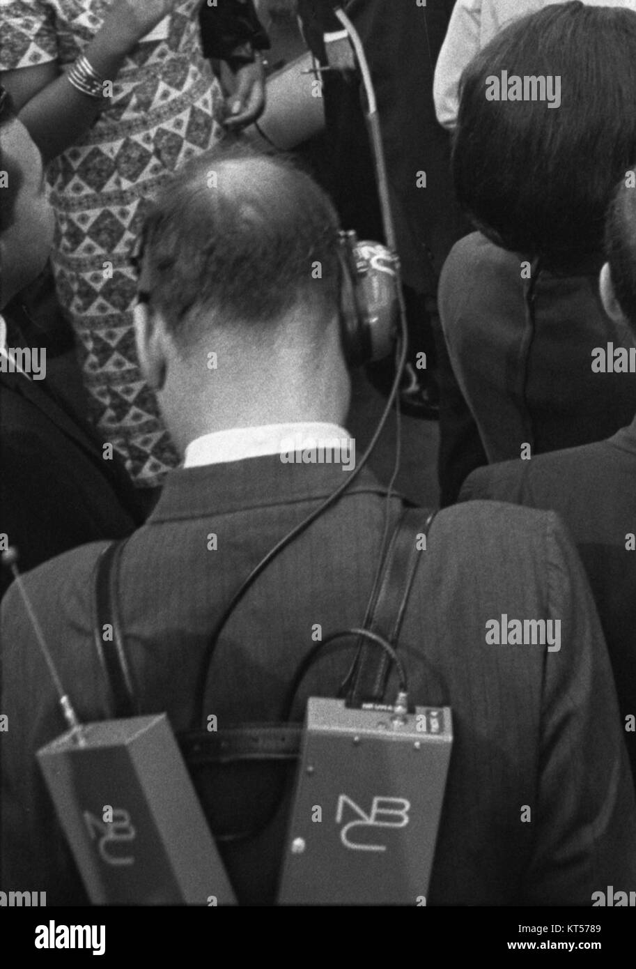 An NBC reporter covers the floor at the 1964 Democratic National ...