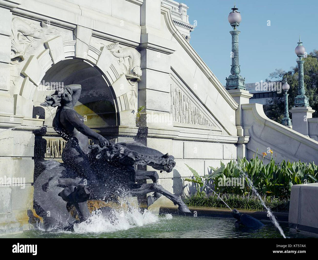 A photograph of the Neptune Fountain, featuring intricate sculptures ...