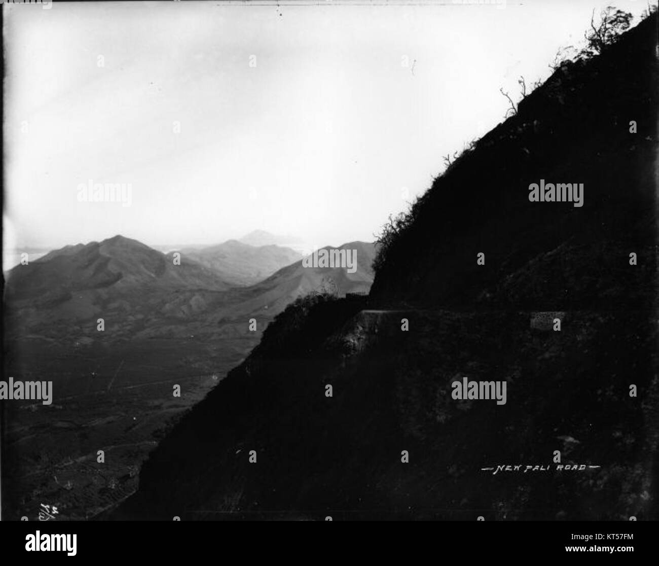 The photograph captures a view of New Pali Road, located in Hawaii ...