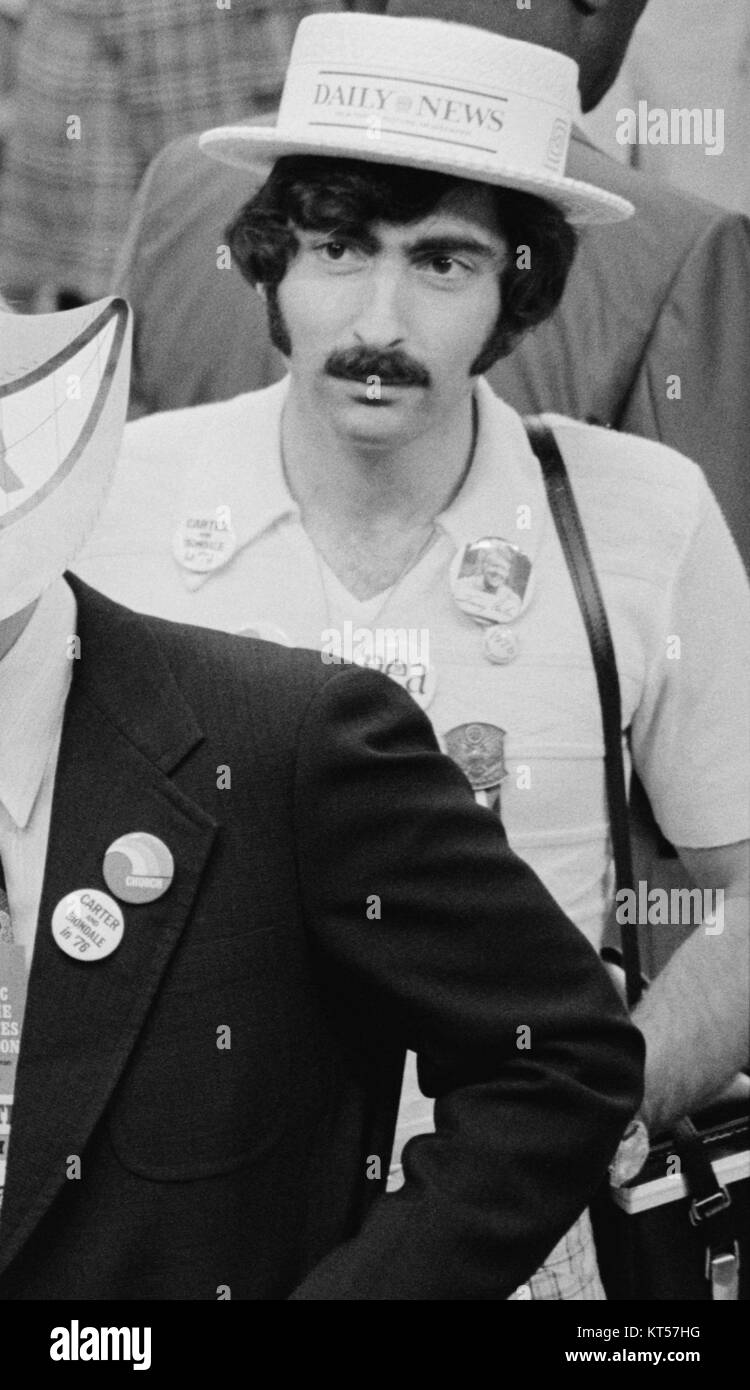 A photograph of a New York Daily News reporter covering the Democratic ...