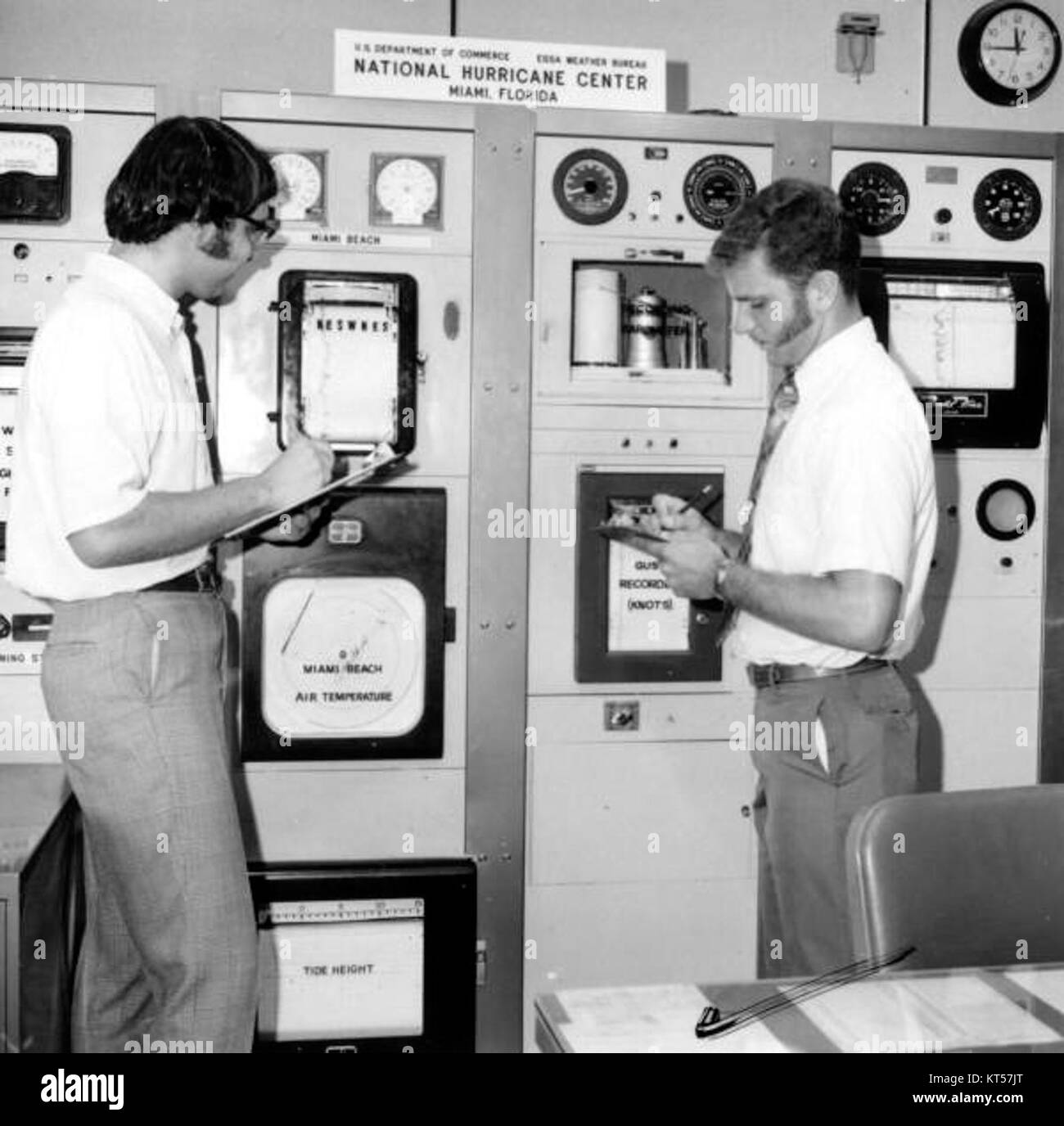 NHC meteorologists 1970 Stock Photo - Alamy