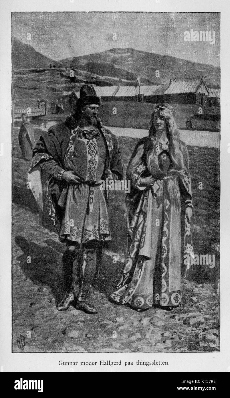 An image representing characters from the Icelandic saga 'Njáls saga ...