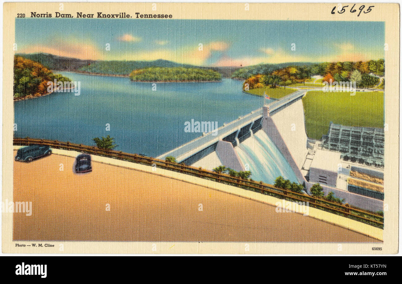 Norris Dam, located near Knoxville, Tennessee, is a hydroelectric dam ...