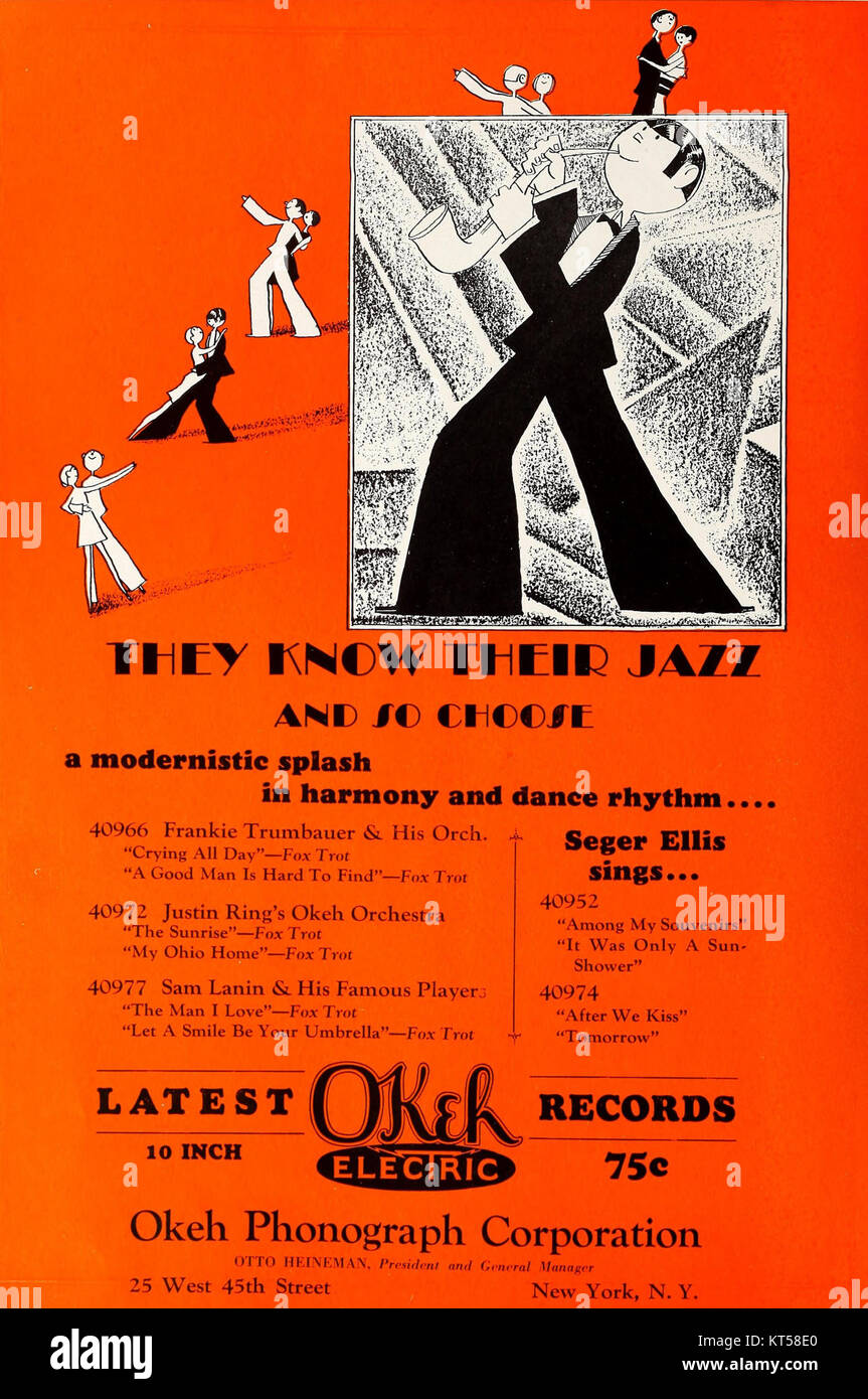 Okeh Records - Talking Machine World, February 1928 Stock Photo - Alamy