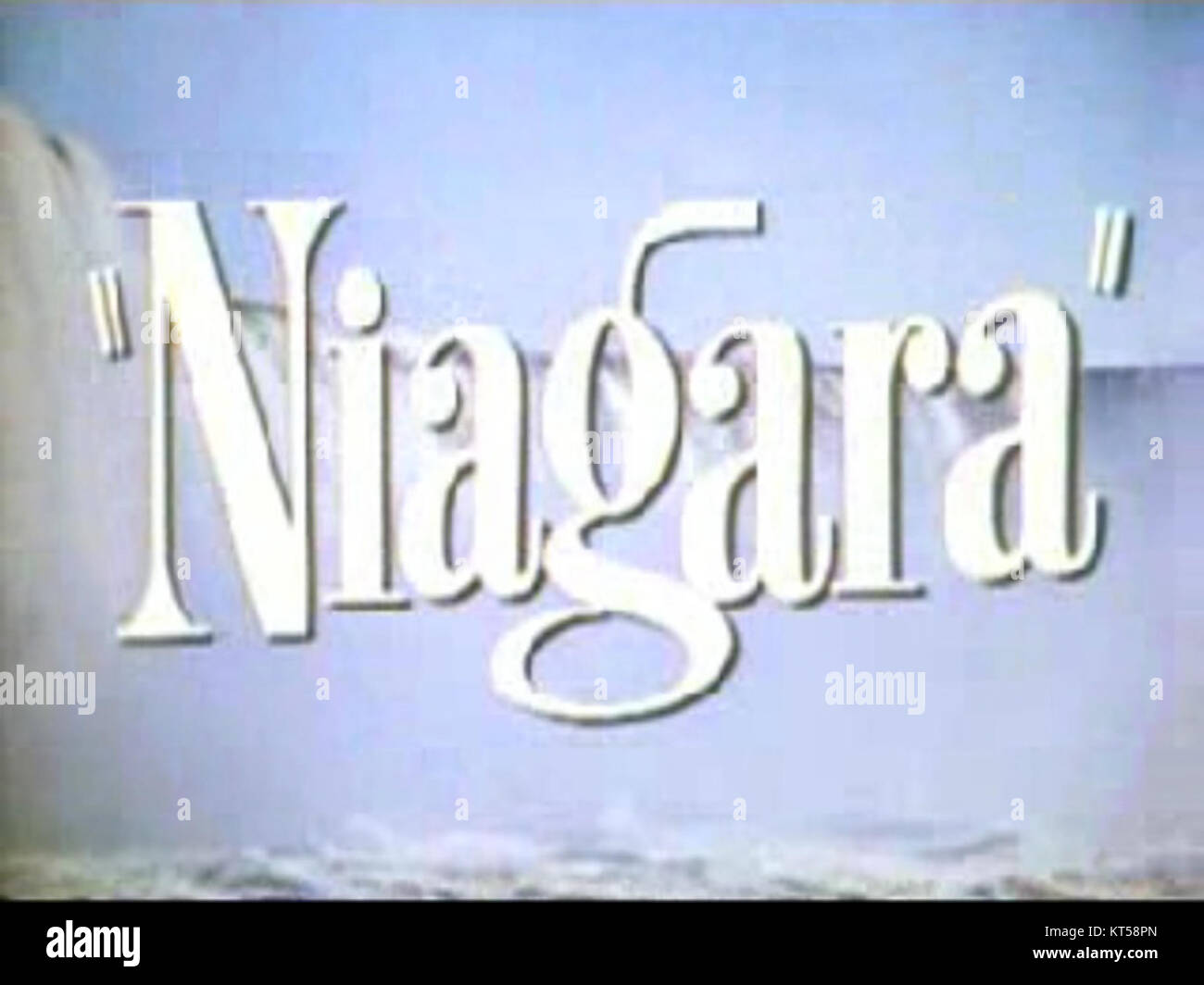 The opening title of the 1953 film 'Niagara' sets the stage for the ...