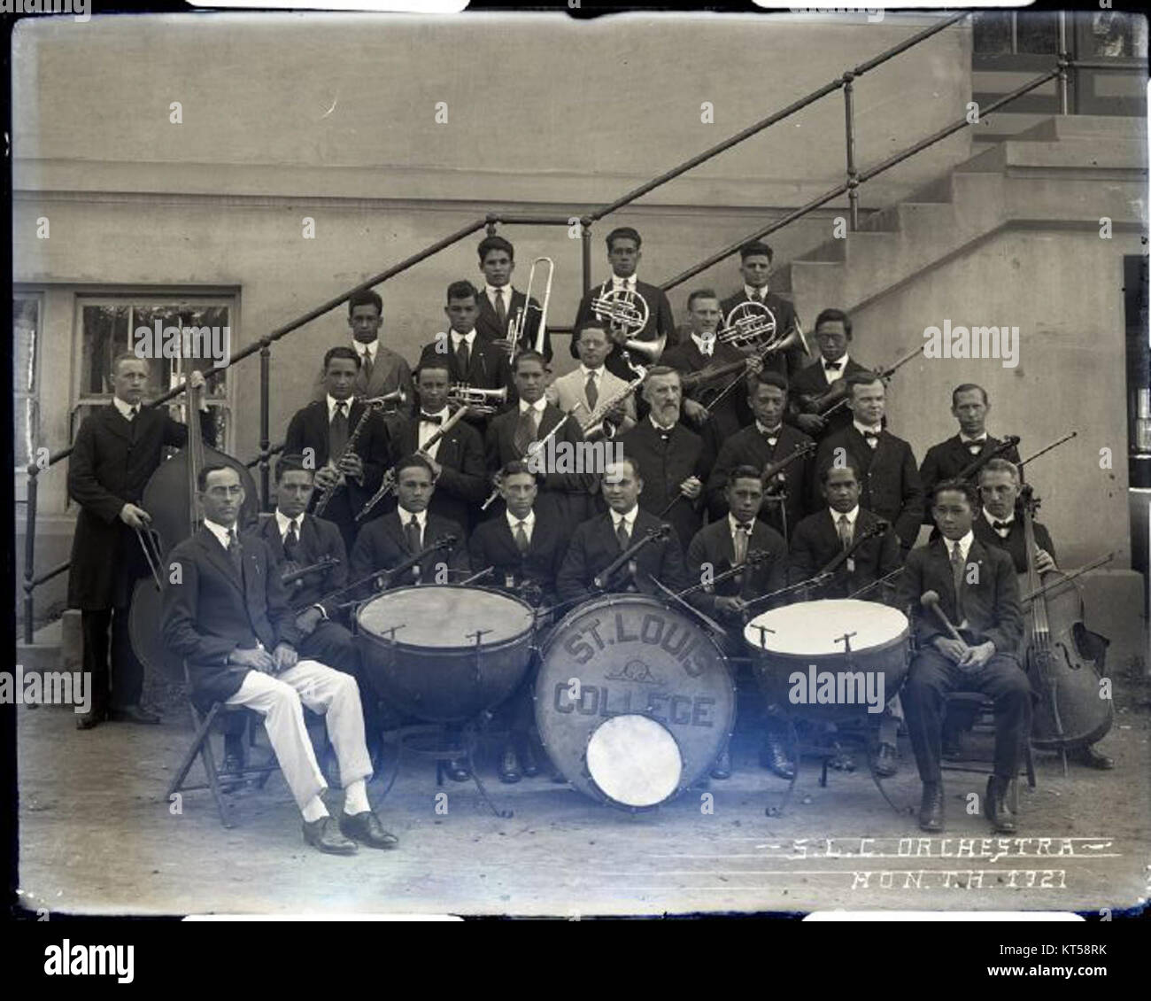 This photograph from 1921 depicts an orchestra performance at Saint ...