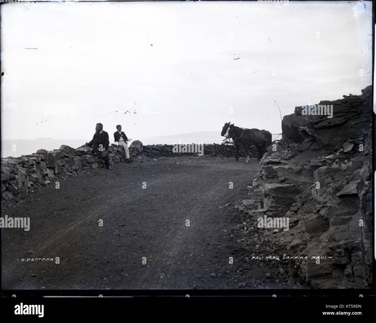 This photograph captures Pali Road in Lahaina, Hawaii, a scenic and ...