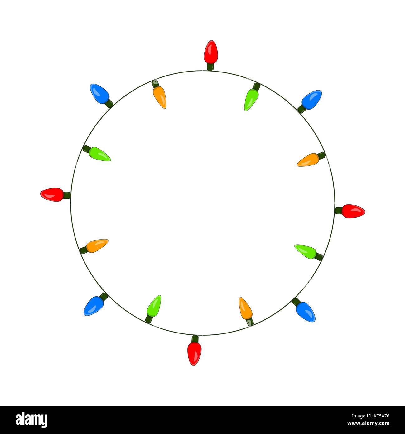 Glowing bulb garland frame Cut Out Stock Images & Pictures - Alamy