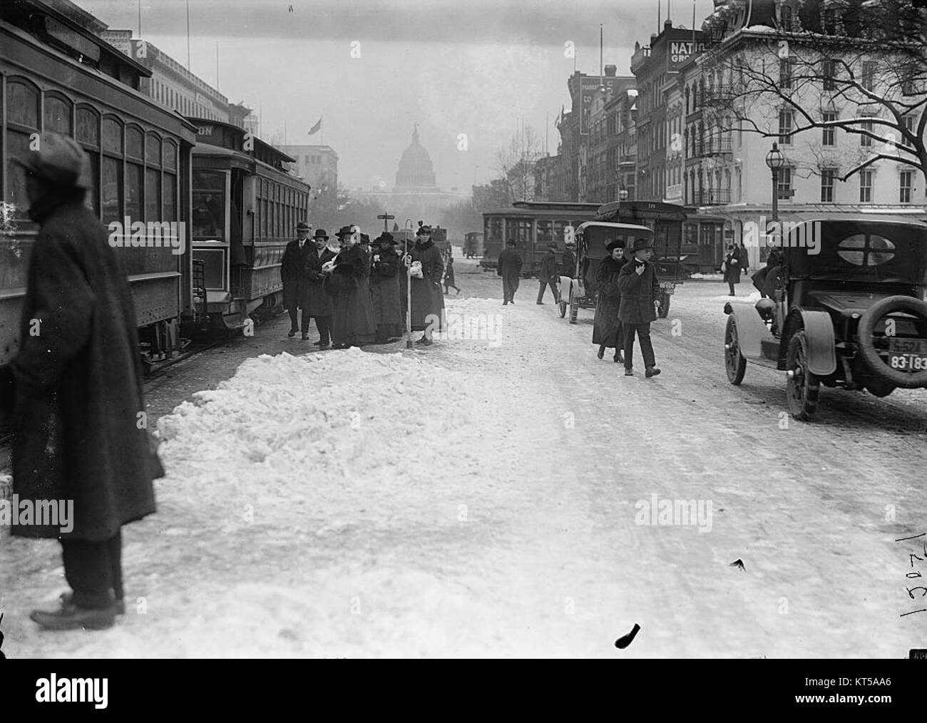 A photograph of Pennsylvania Avenue covered in snow, capturing the ...