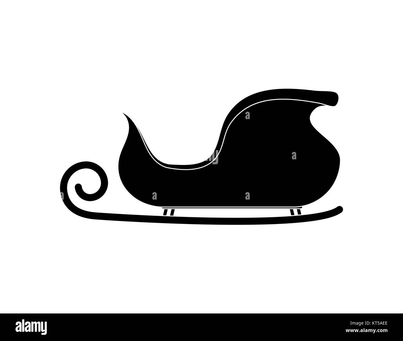 Simple Santa Sleigh Silhouette