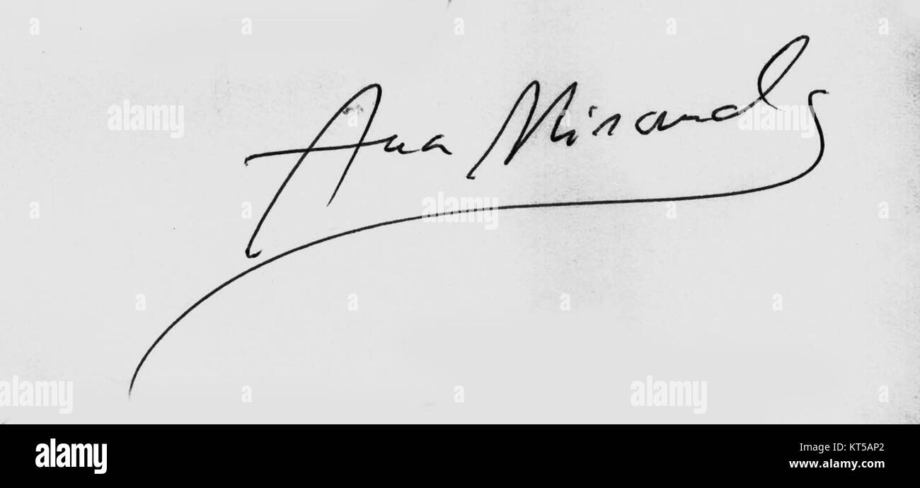 Autograph of Ana Miranda, a Brazilian writer born on August 19, 1951 ...