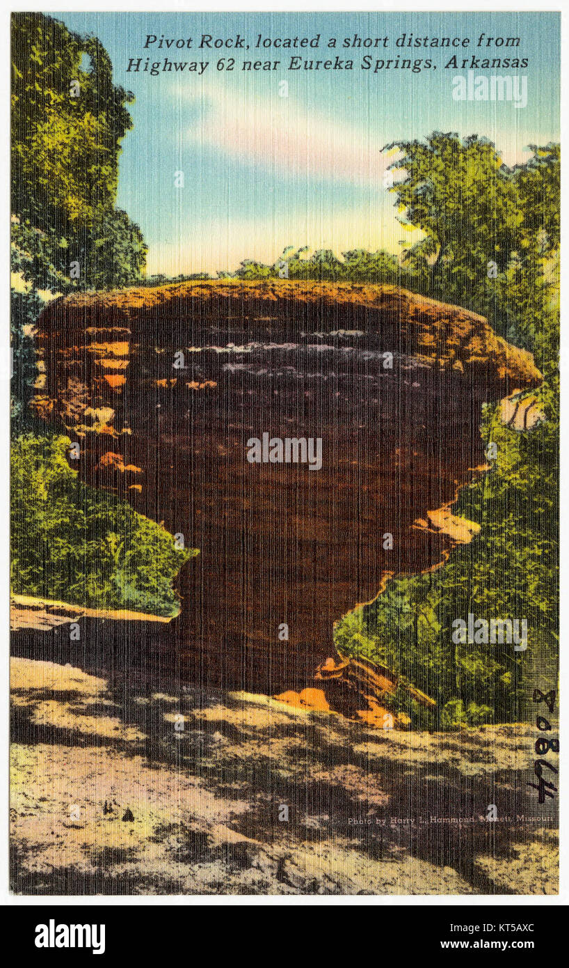 Pivot Rock is a natural geological formation near Eureka Springs ...