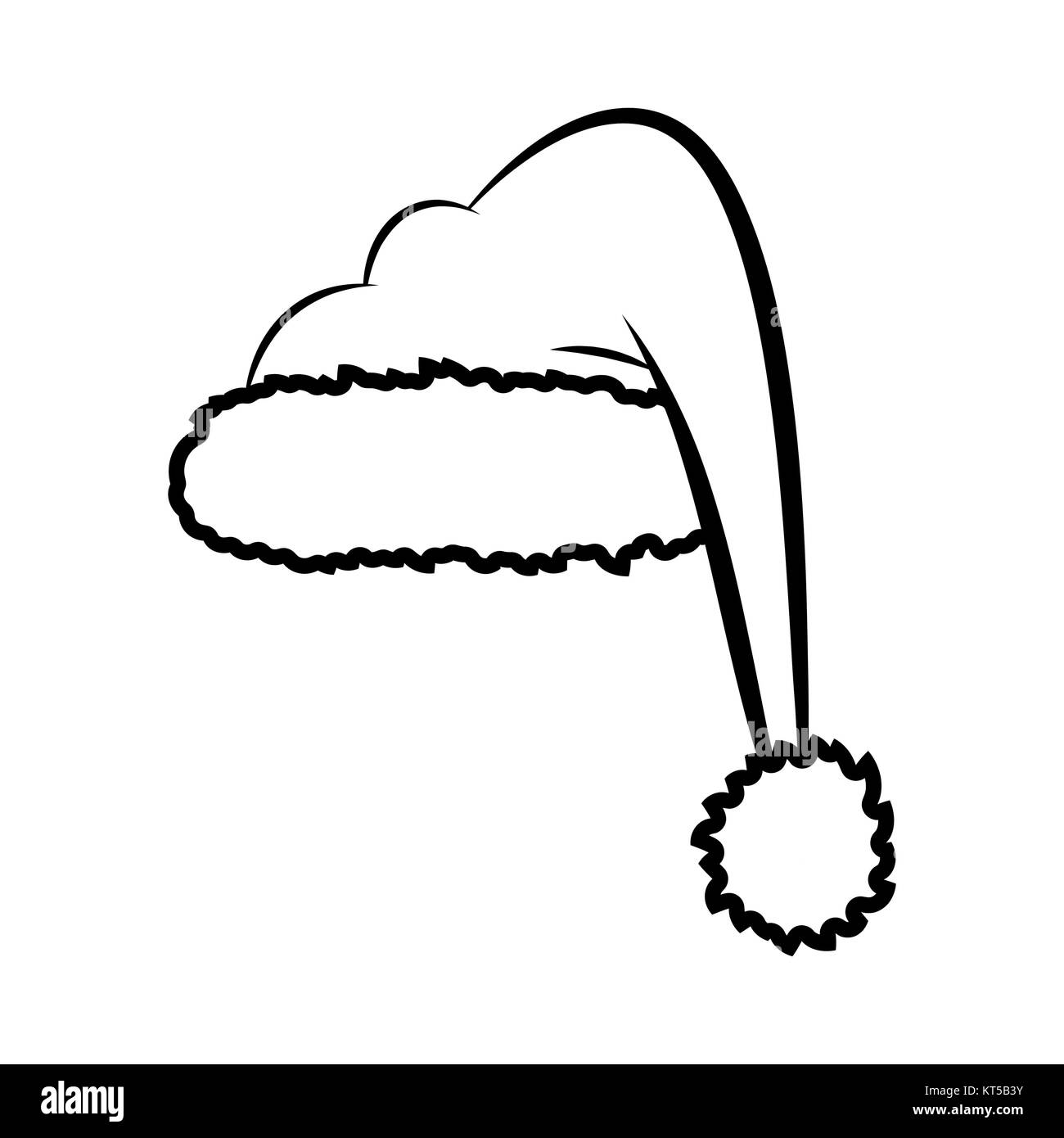 santa hat outline for christmas design isolated on white background ...