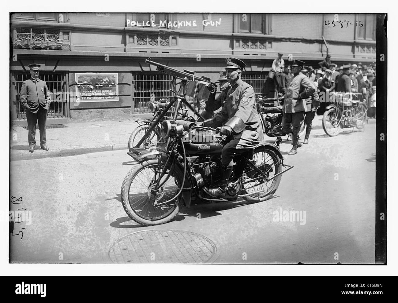 This image shows a police machine gun, likely used in law enforcement ...