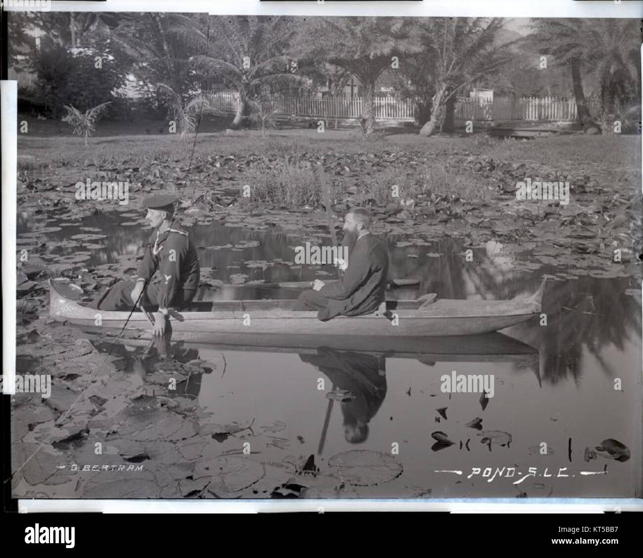 Photograph of a pond at Saint Louis College, taken by Brother Bertram ...