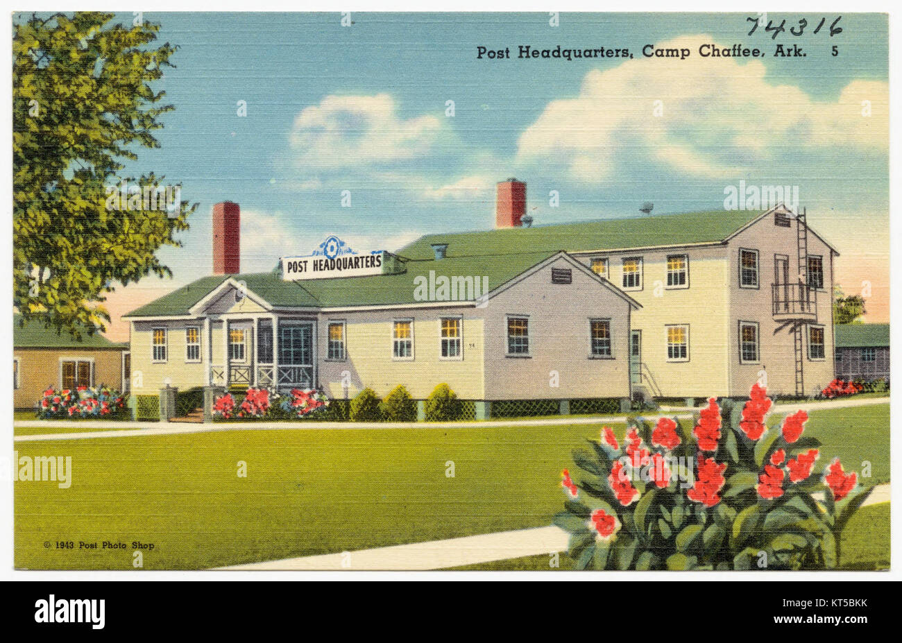 The Post Headquarters at Camp Chaffee, Arkansas, was an important ...