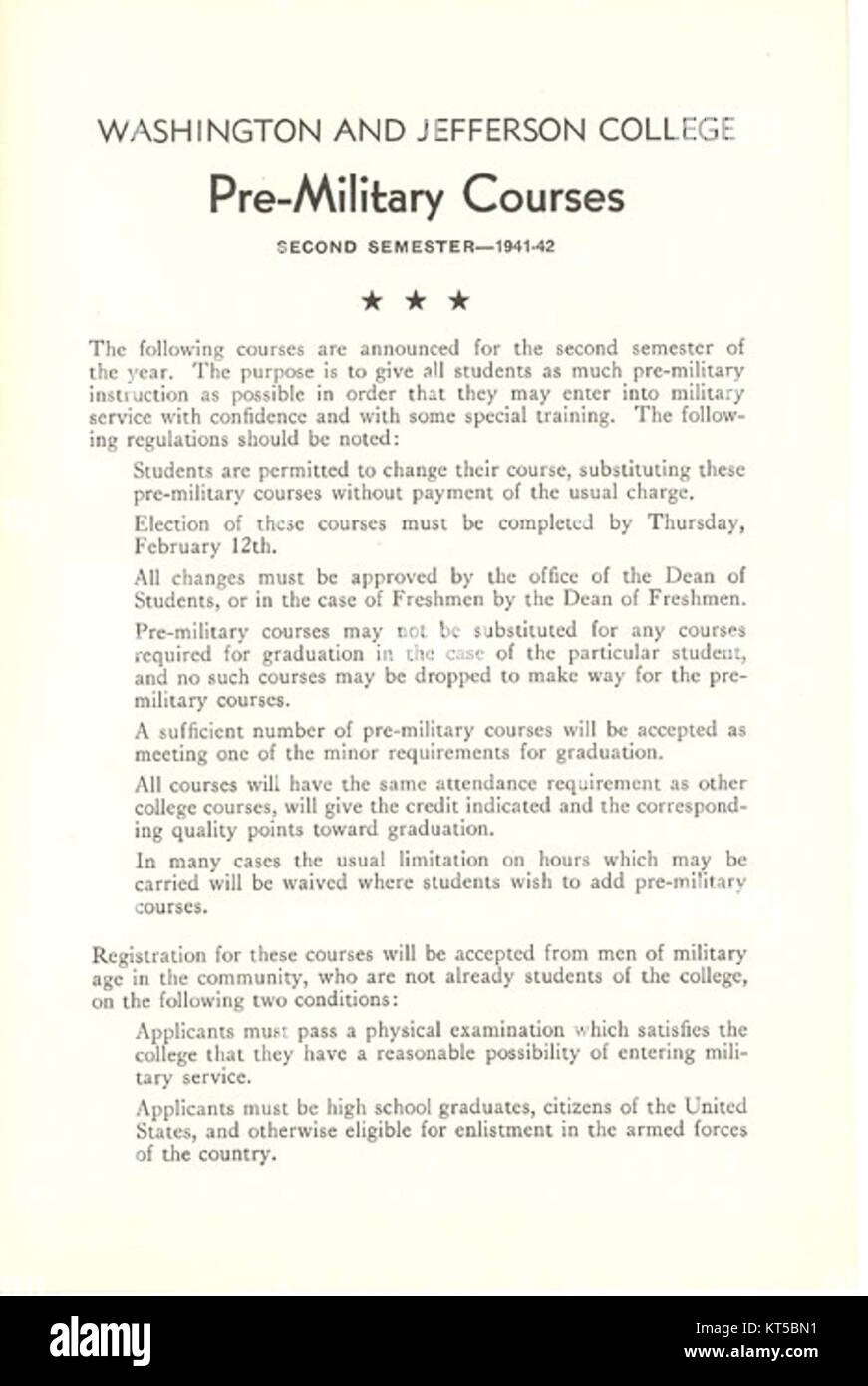 A pre-military course at Washjeff, focusing on physical training and ...