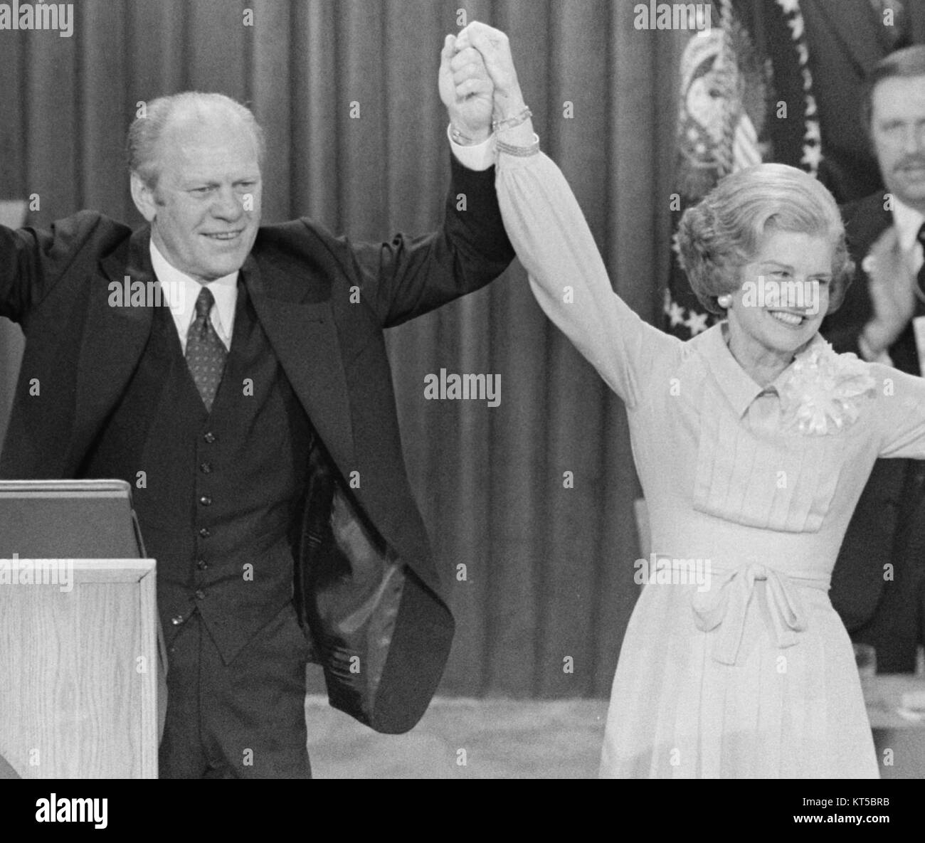 This image captures President Gerald Ford and First Lady Betty Ford ...