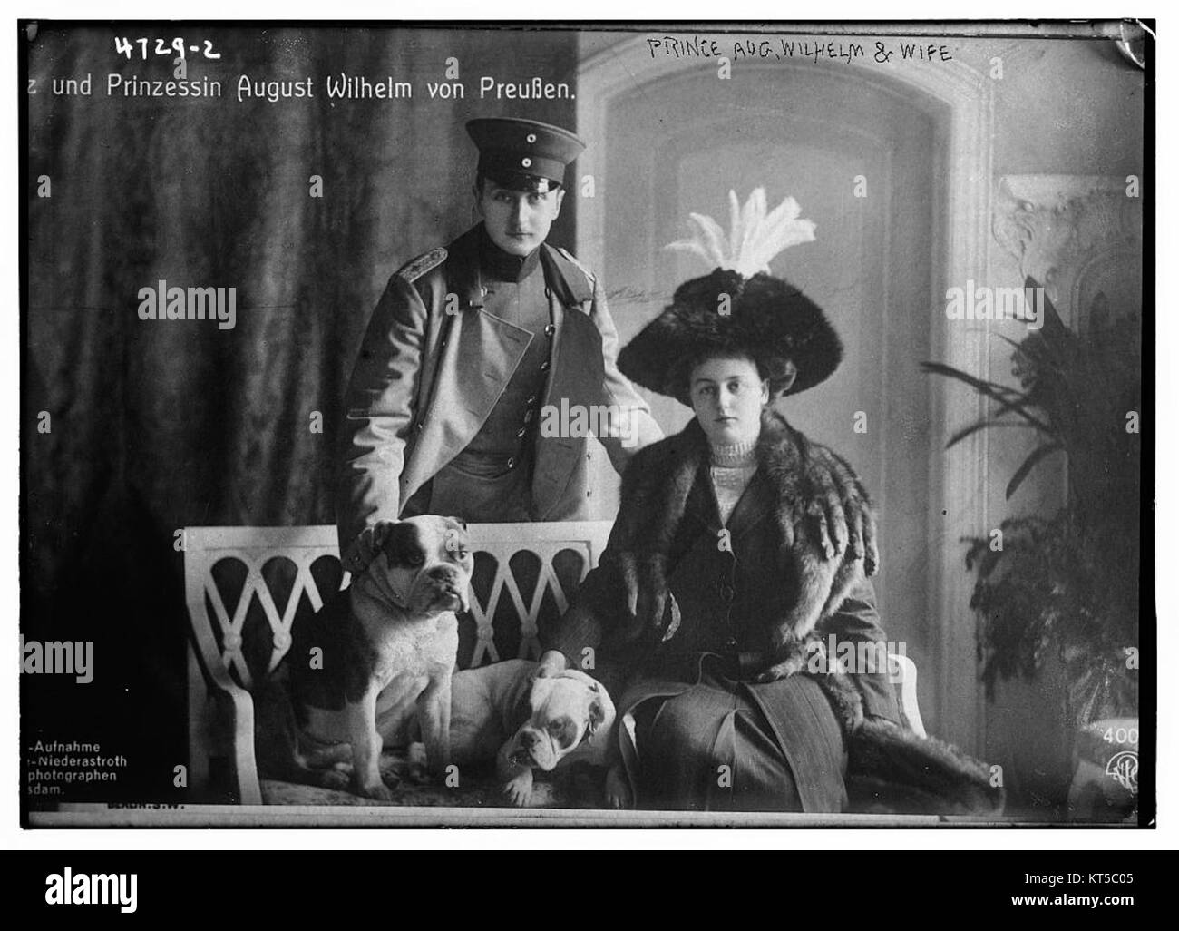 Prince August Wilhelm of Prussia and his wife are shown in a historical ...