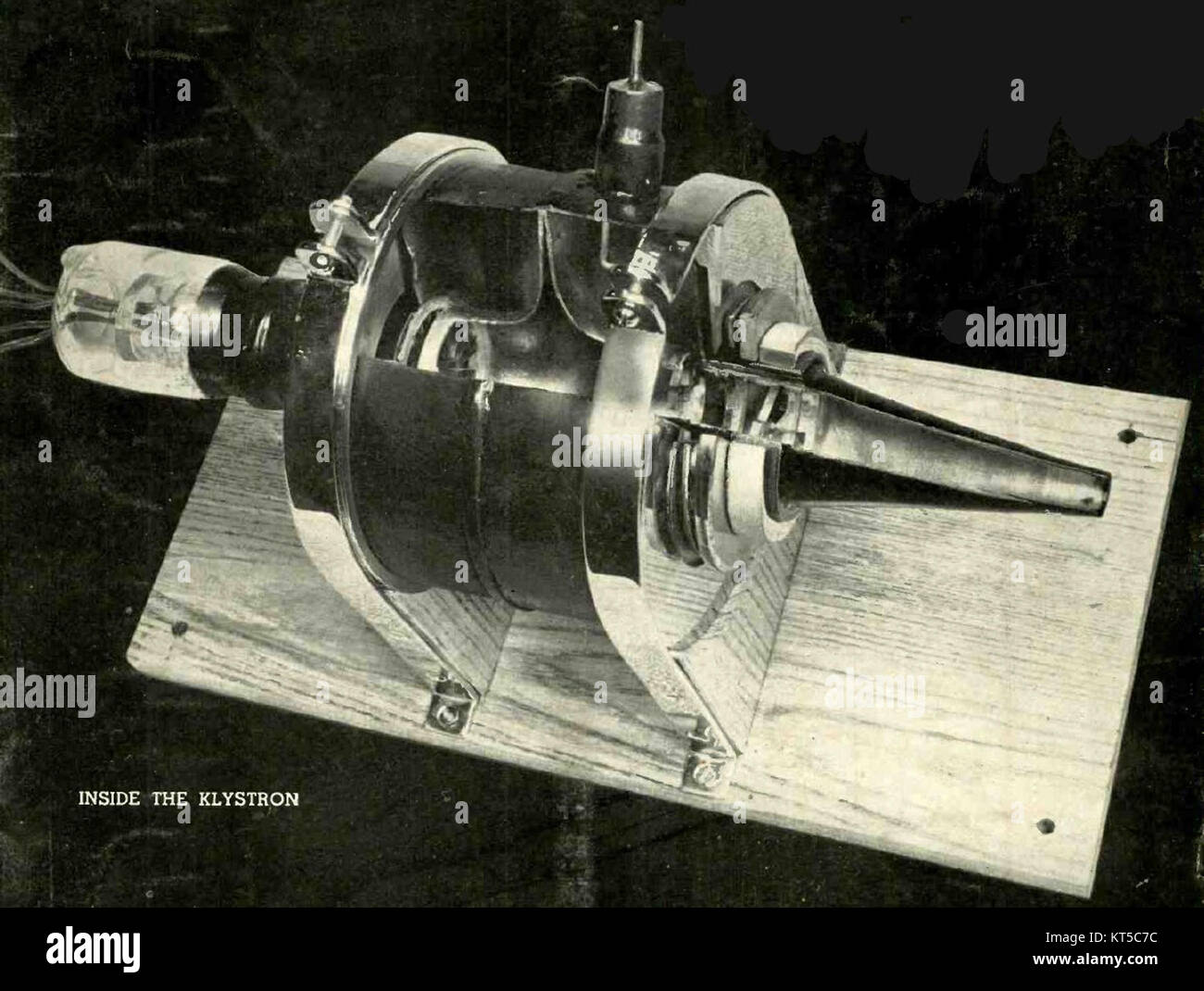 The prototype klystron cutaway is a detailed diagram showcasing the ...