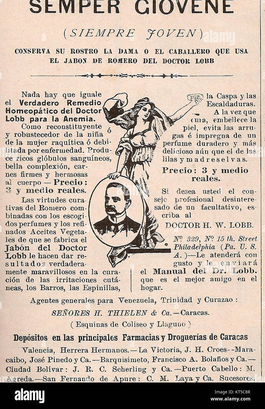 This image represents Venezuelan advertising from the year 1905 ...