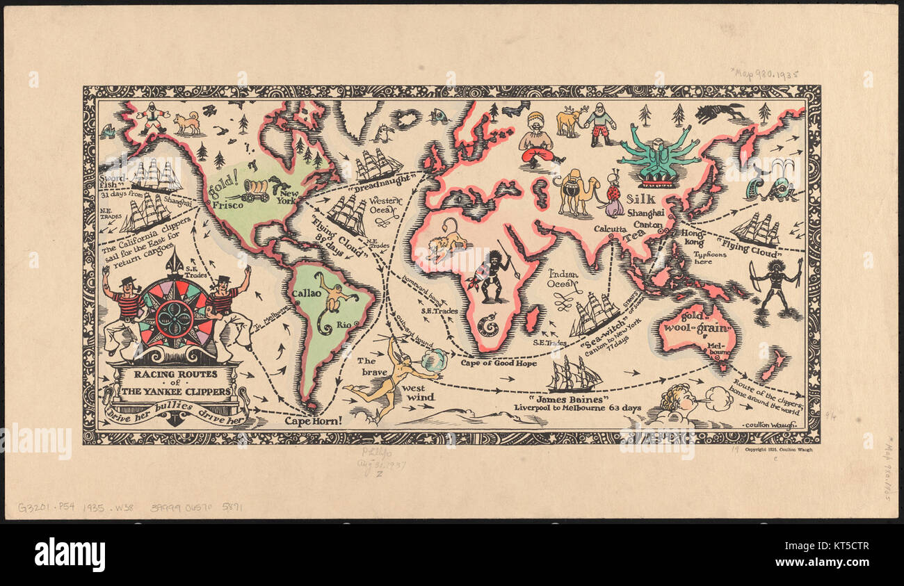 The racing routes of the Yankee Clippers refer to the paths taken by ...