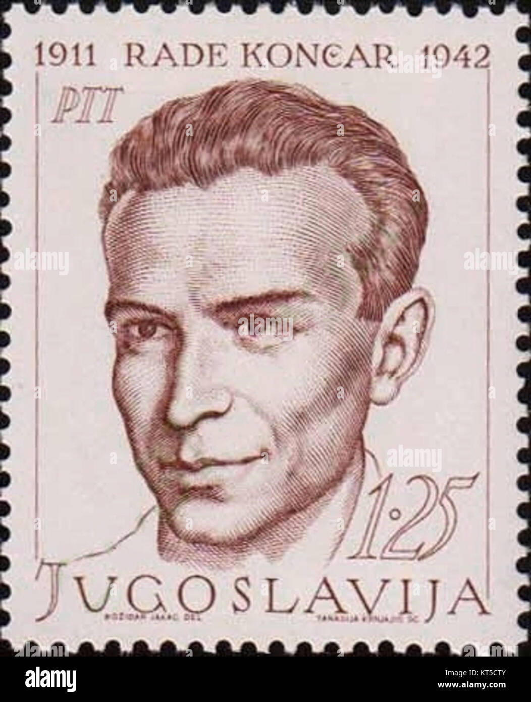 This 1968 Yugoslavia stamp honors Rade KonÄ ar, a notable figure in ...