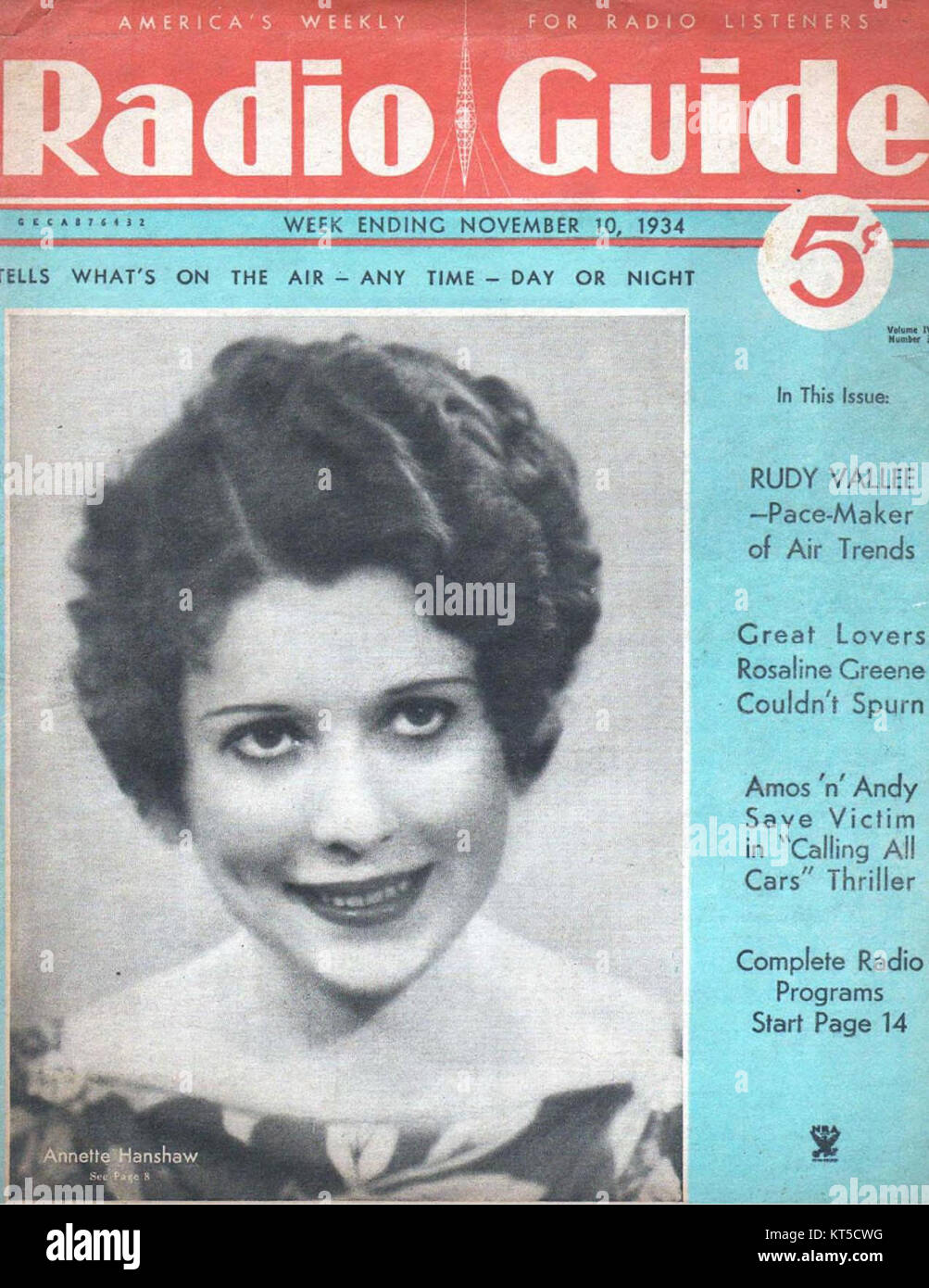 The Radio Guide for the week ending November 10, 1934 provides insights ...