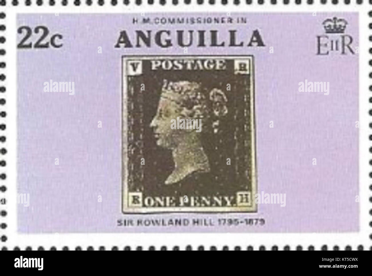 This stamp from Anguilla, issued in 1979, features Rowland Hill, the ...