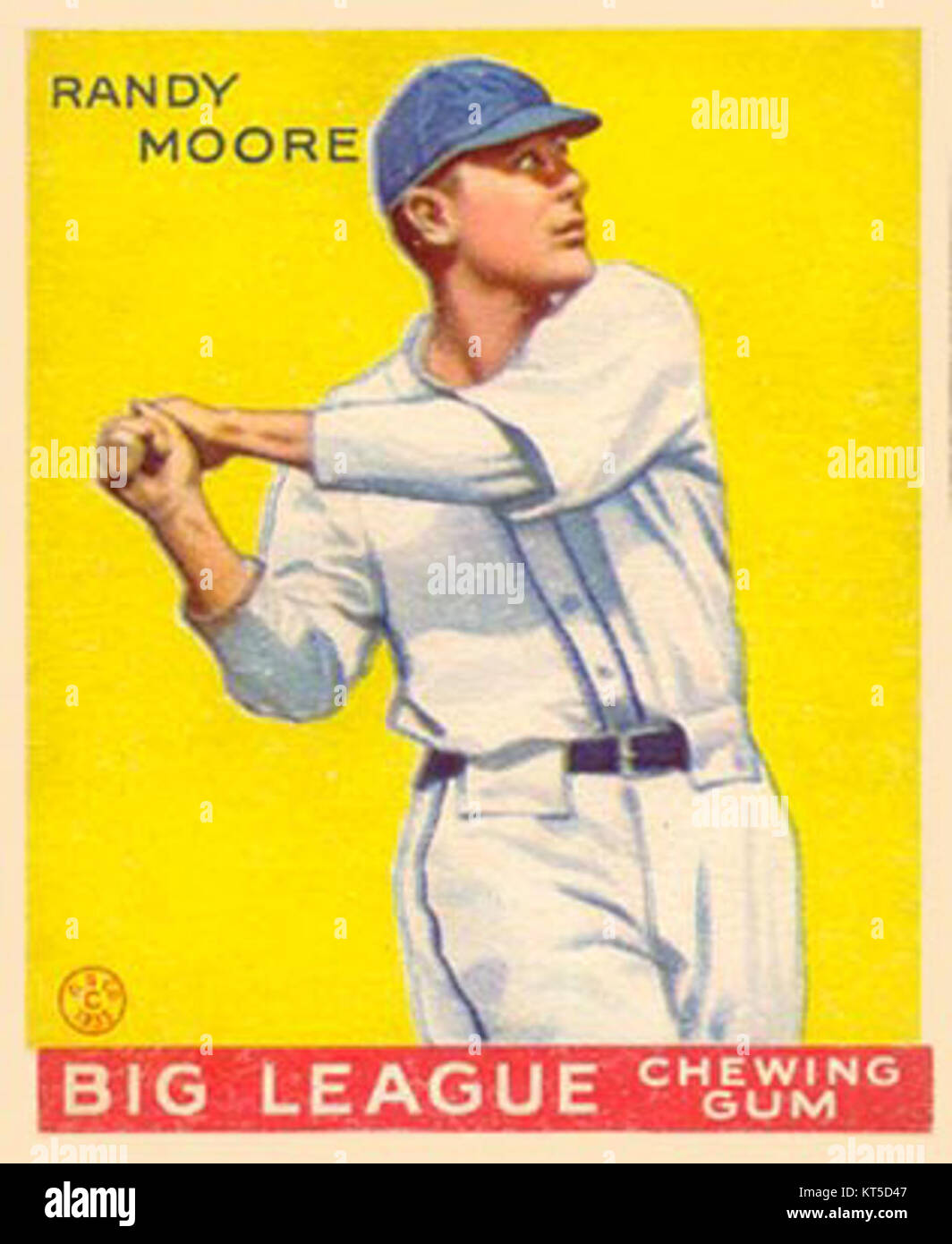 A 1933 Goudey baseball card featuring Randy Moore, a player from the ...