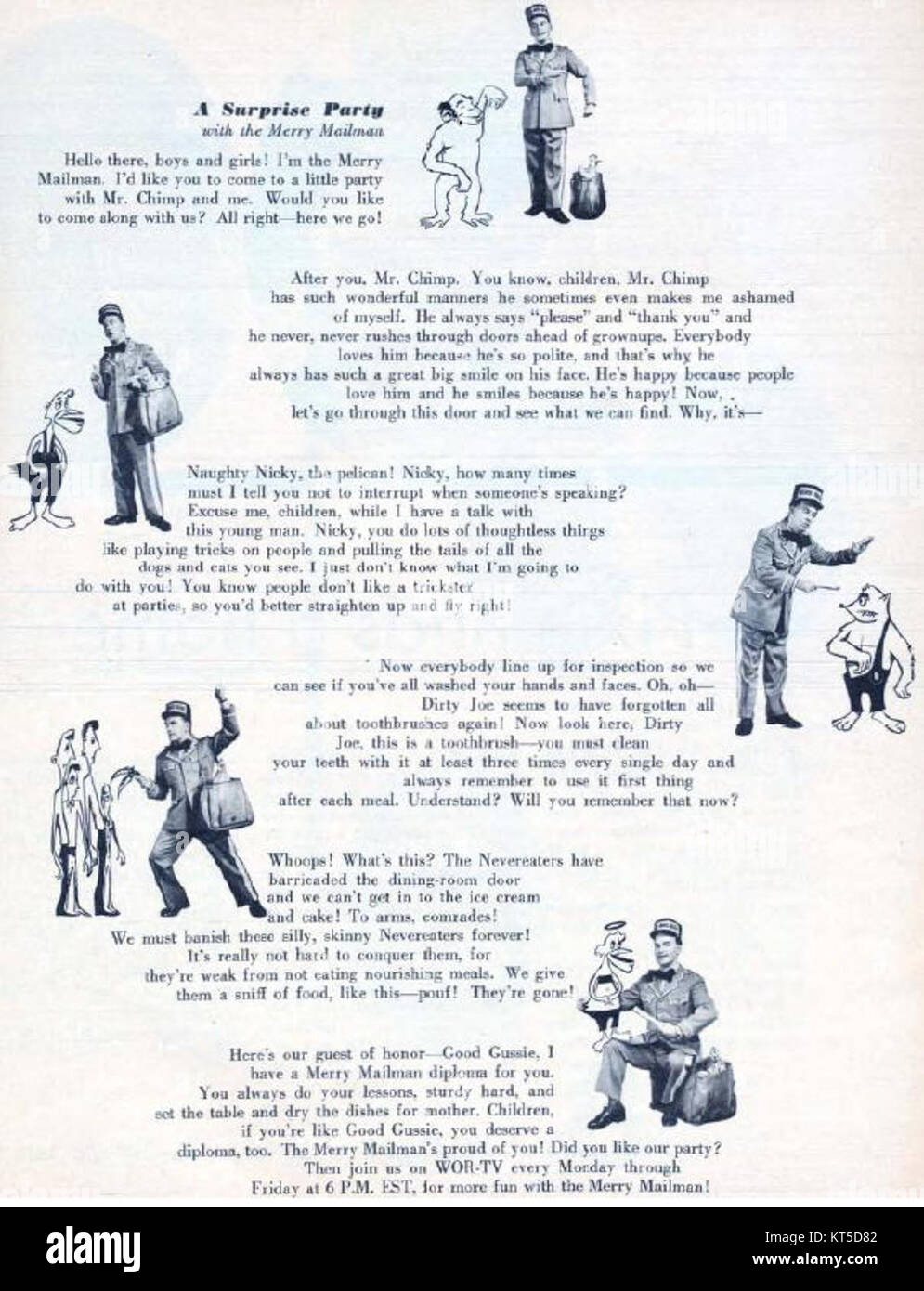 A promotional image featuring Ray Heatherton as the Merry Mailman, a ...