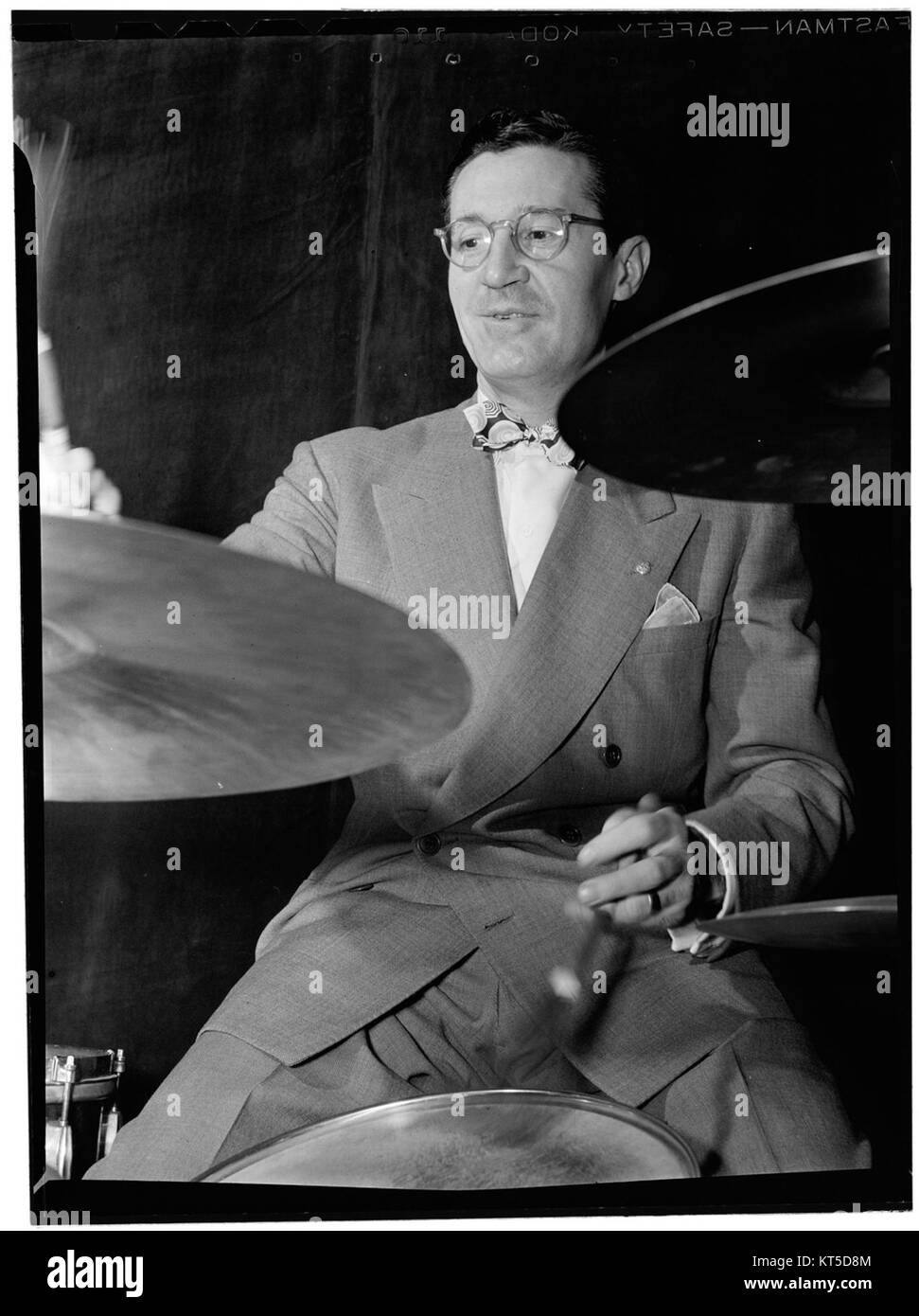 A photograph of Ray McKinley, a jazz drummer and bandleader, taken at ...
