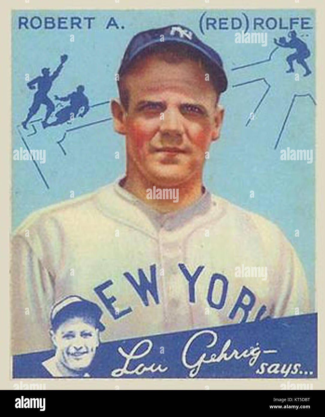 The Red Rolfe Goudey card, part of the Goudey series, features Red ...