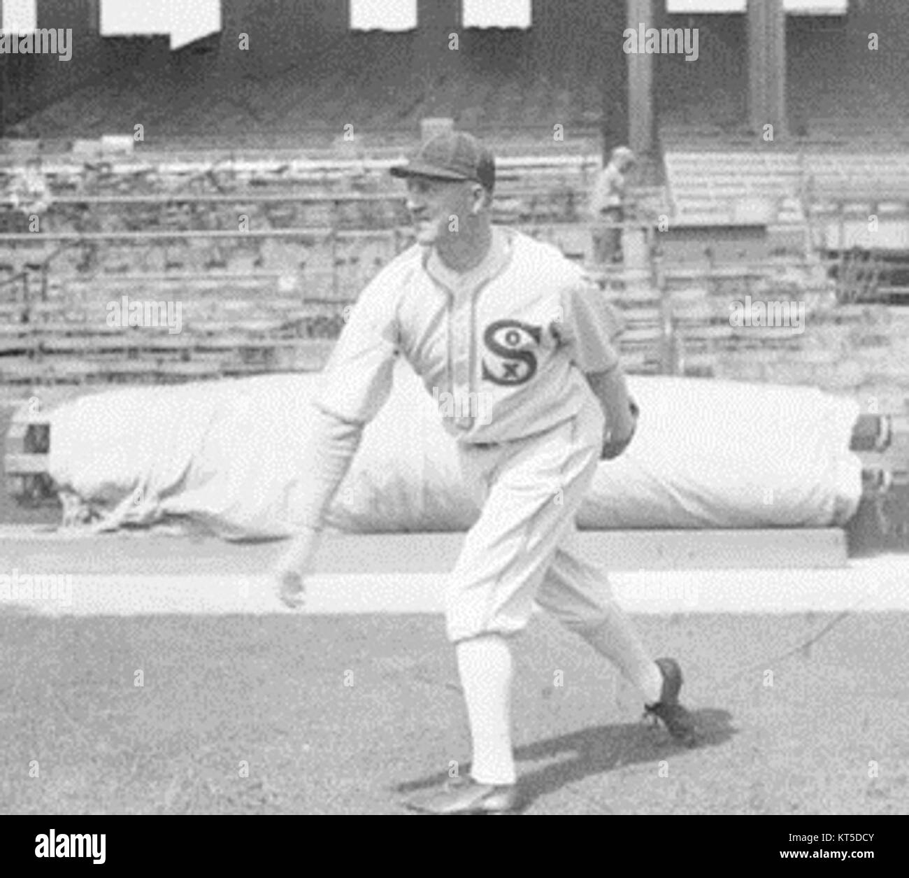 Photograph of baseball pitcher Red Faber following through after ...