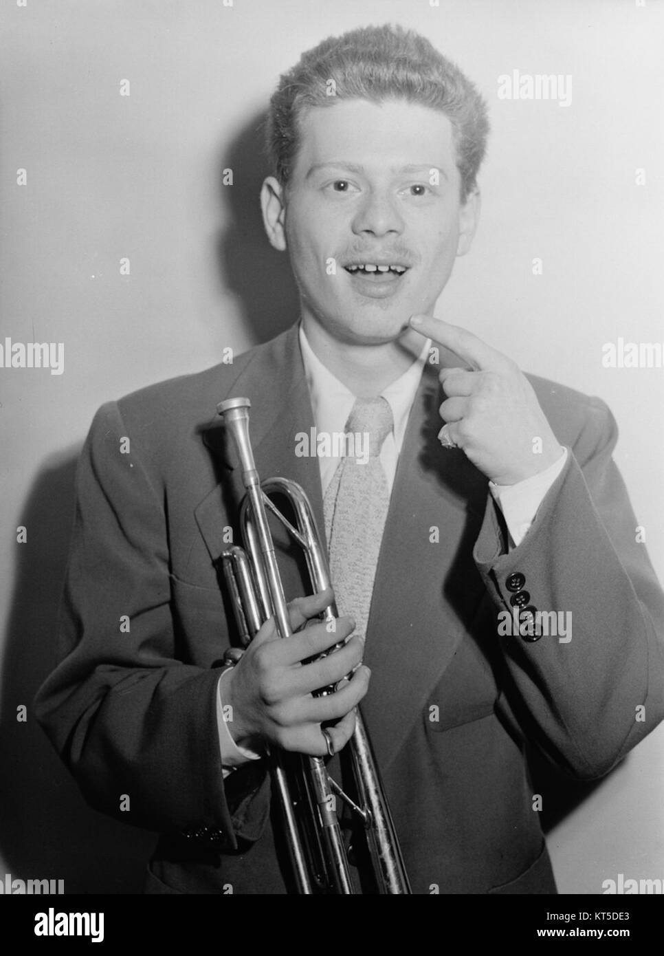 A 1946 photograph of jazz trumpet player Red Rodney, taken by William P ...