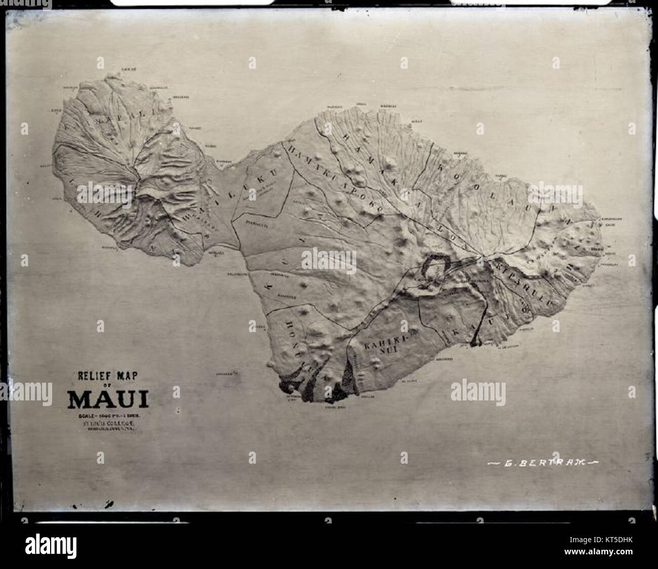 A detailed photograph of a relief map of Maui, captured by Brother ...