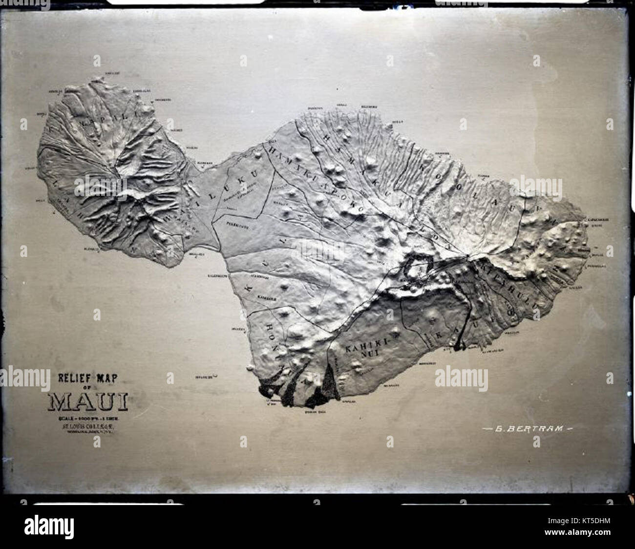This relief map of Maui, photographed by Brother Bertram, illustrates ...