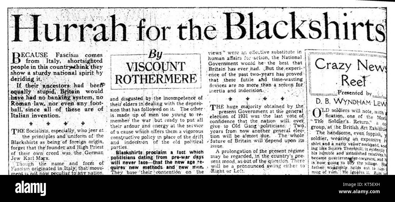 A historical piece by Lord Rothermere, known for its controversial ...