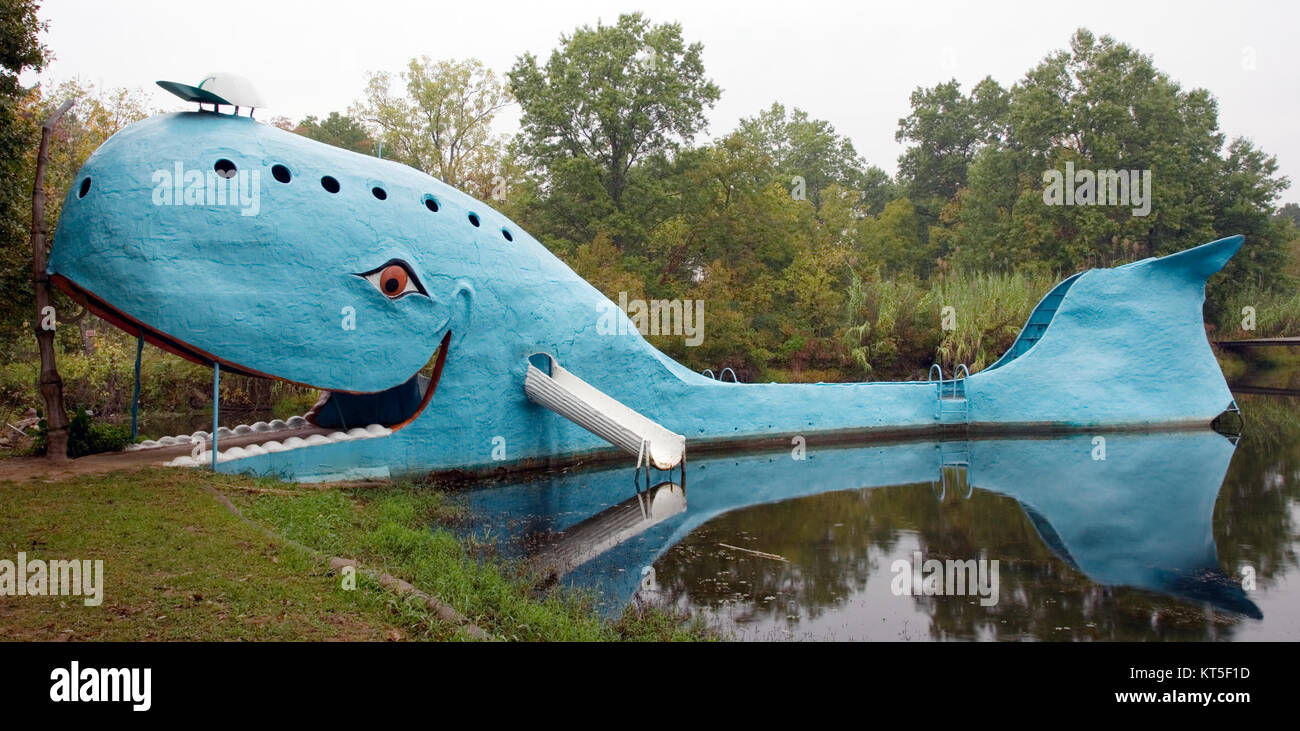 The Blue Whale, located along Route 66 in Catoosa, Oklahoma, is a ...