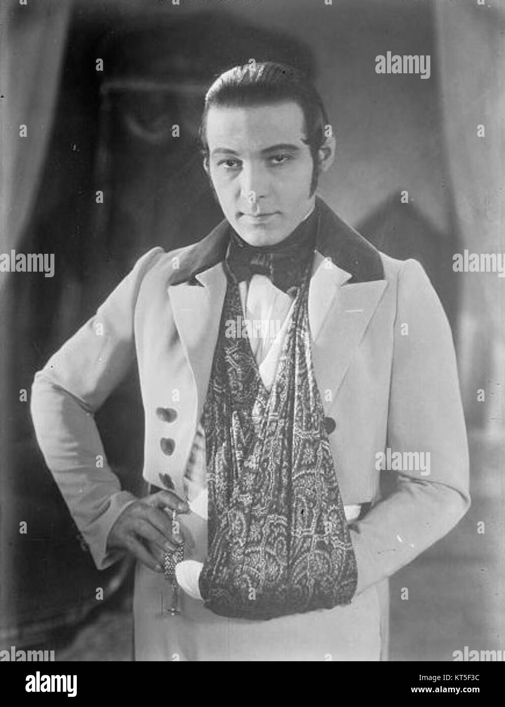 Rudolph Valentino, an iconic actor of the silent film era, is ...