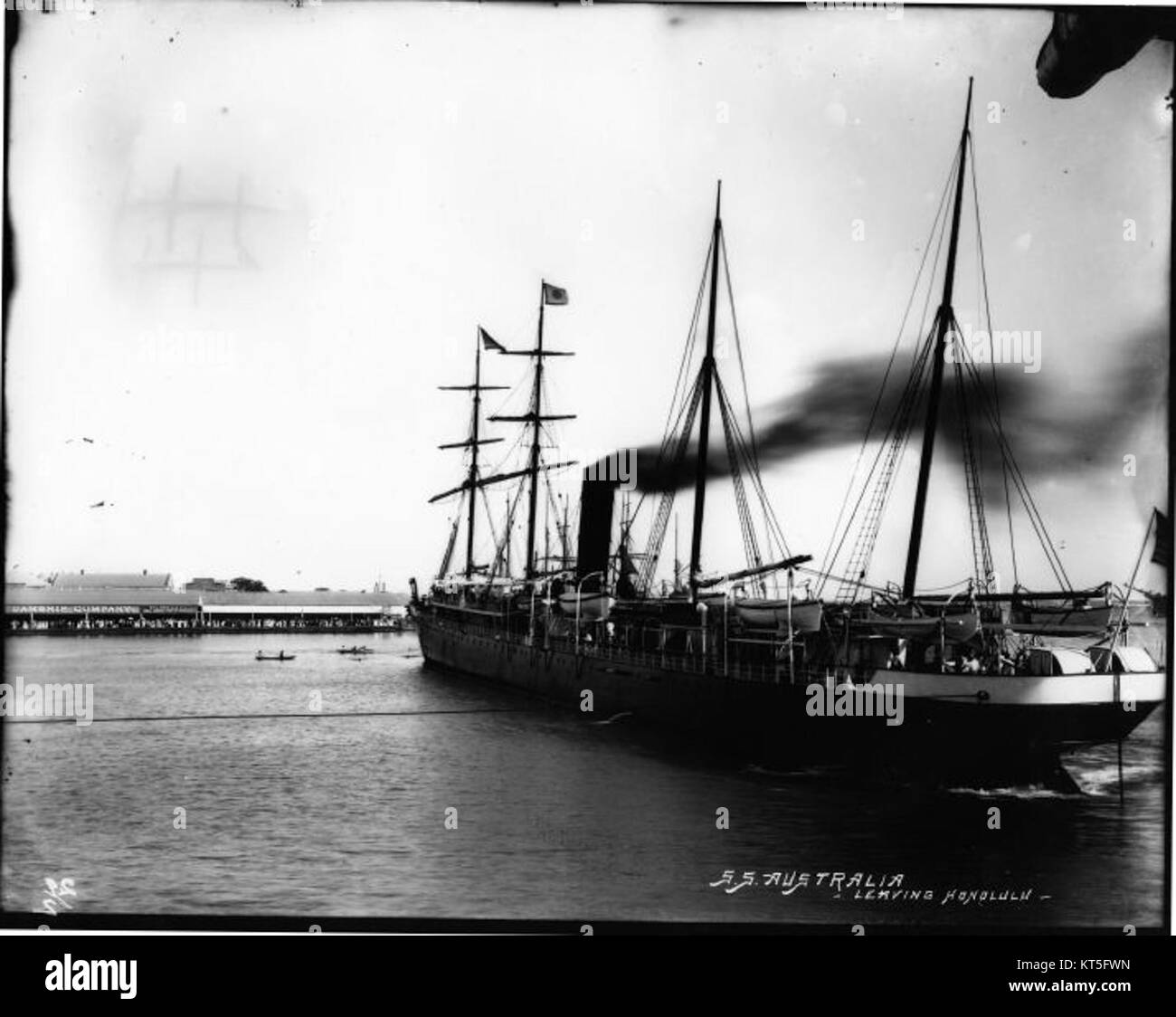 The S.S. Australia, a notable passenger ship, is photographed in ...